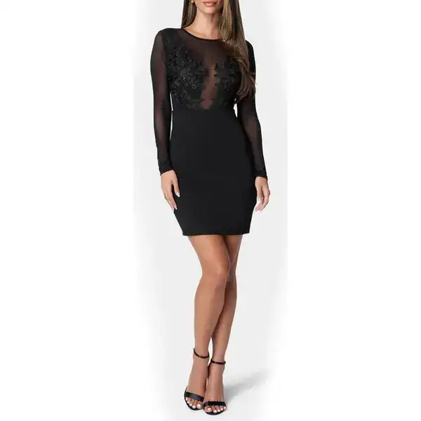 bebe black bodycon dress Maxi Logo Dress