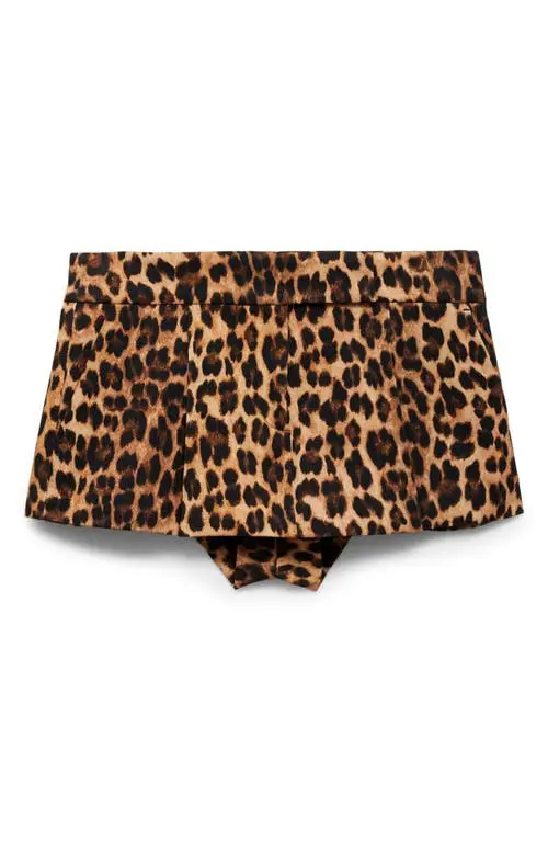 Mango Leopard Print Skort