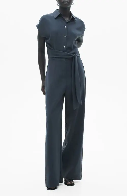 Mango Tie Waist Jumpsuit