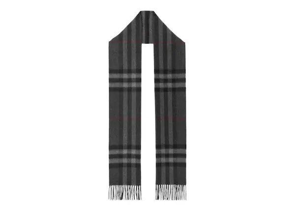 Burberry The Classic Check Cashmere Scarf - Charcoal