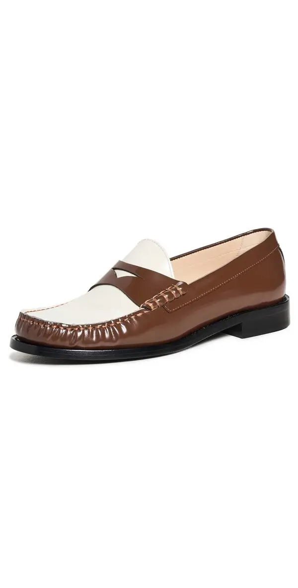 STUART WEITZMAN Lottie Loafers - Hazelnut/cream