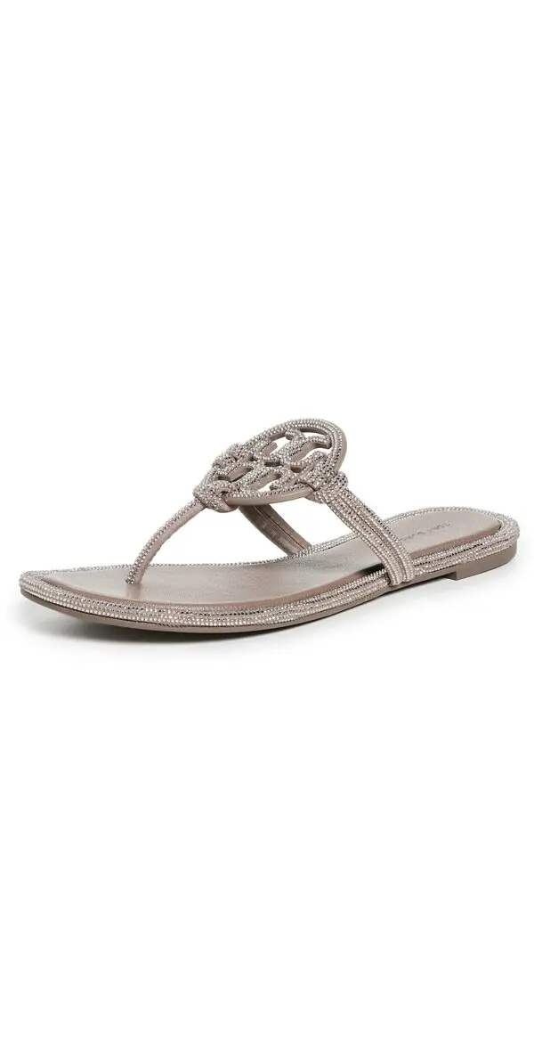 Tory Burch Miller Knotted Pave Sandals - Dark Clay