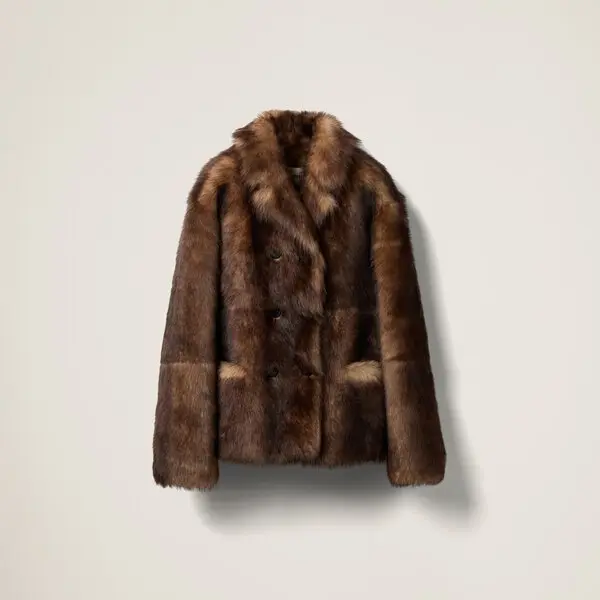 Miu Miu Double-breasted Shearling Jacket