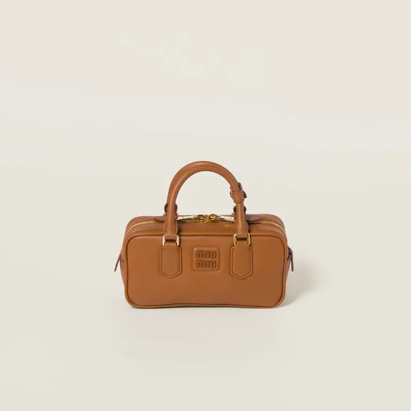 Miu Miu Arcadie Leather Bag - Cognac