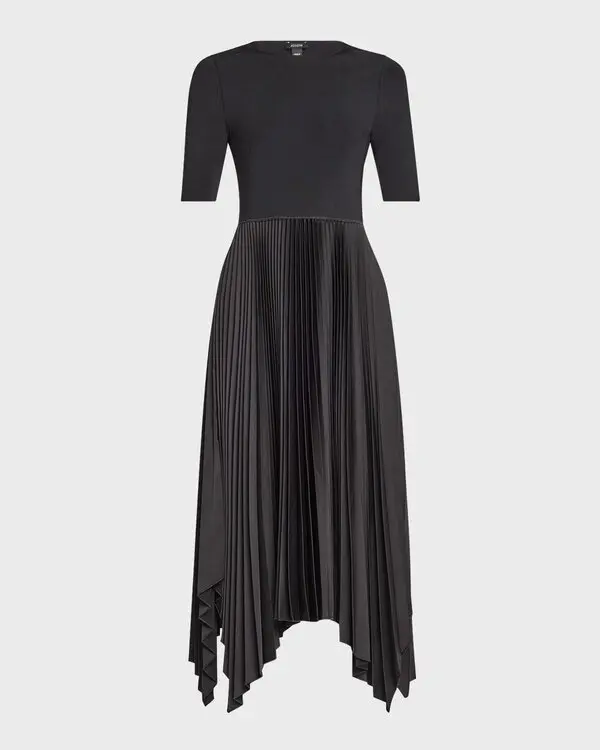 JOSEPH Darno Pleated Midi Dress - Black