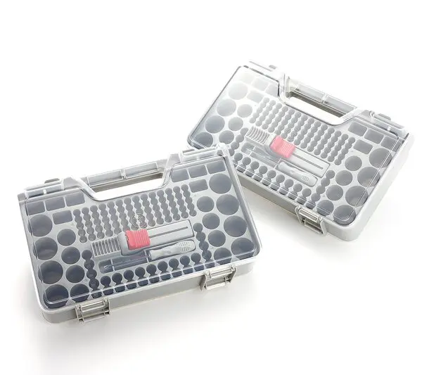 QVC 184 Set Of 2 Battery Organizers W/ Tester & Screwdriver