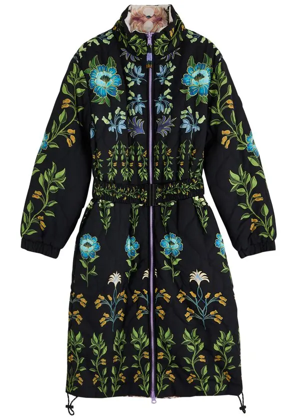 Farm Rio Winter Garden Reversible Floral-print Shell Jacket
