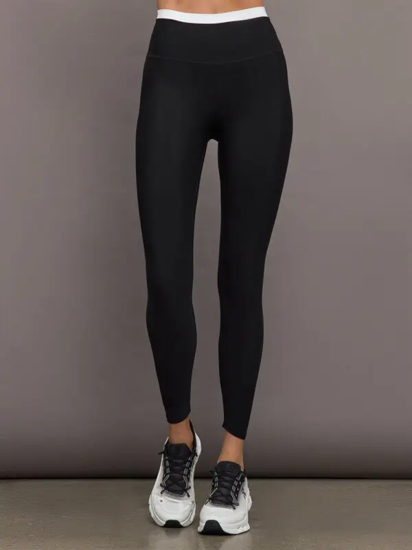 Carbon38 Contrast Waistband Legging In Melt - Black/white