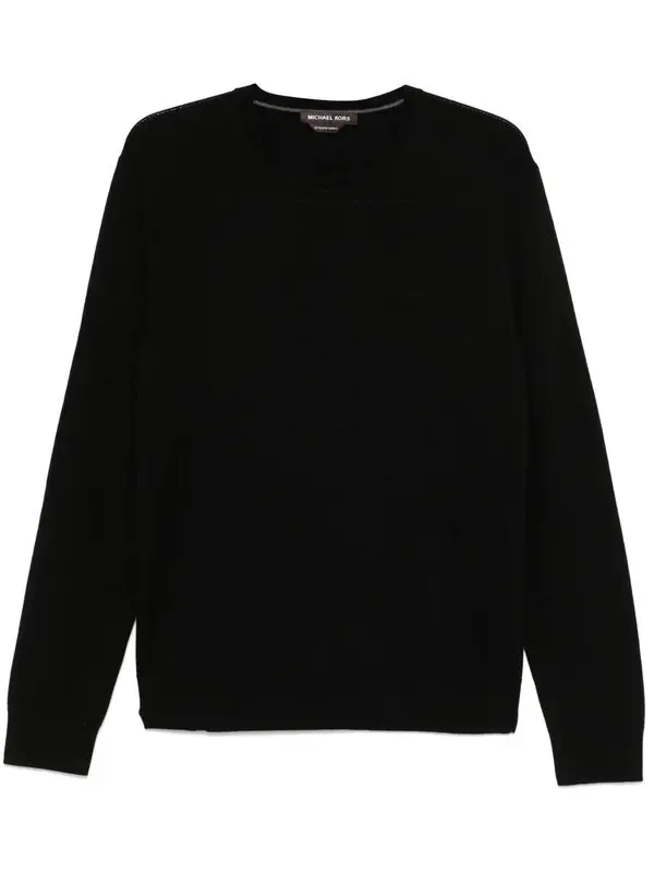 Michael Kors Merino Wool Crew Neck Sweater - Black
