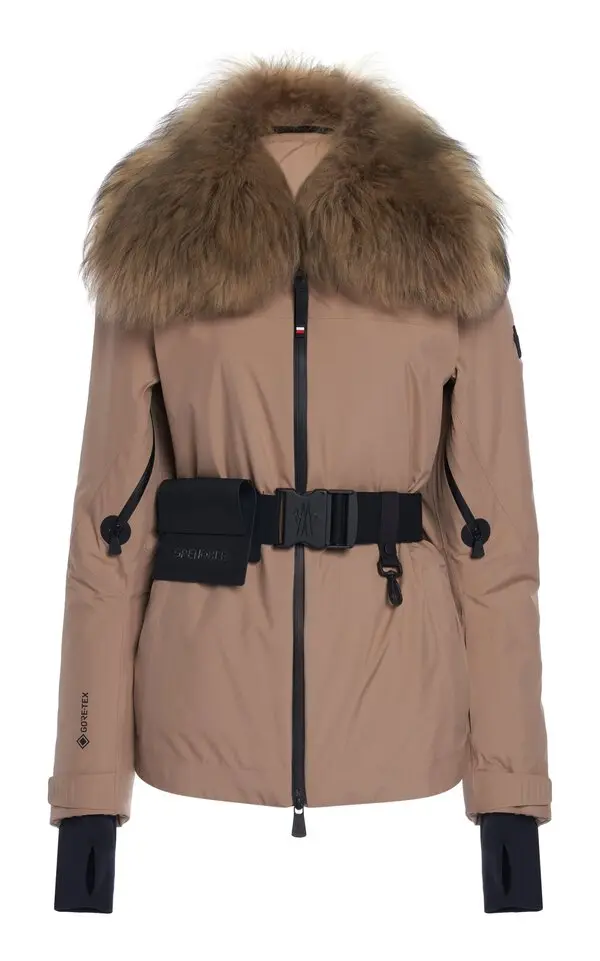 Moncler Vizelle Fur-trimmed Gore-tex Ski Jacket - Brown