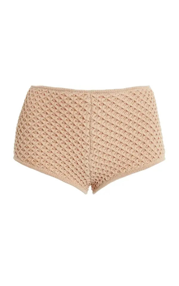 Elie Saab Cotton Knit Mesh Shorts
