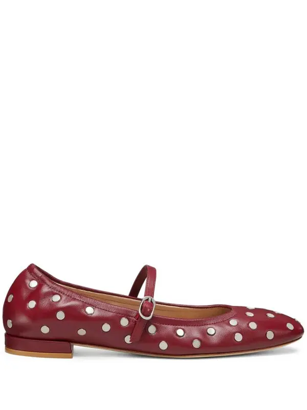 STUART WEITZMAN Claris Studded Ballet Flats - Red