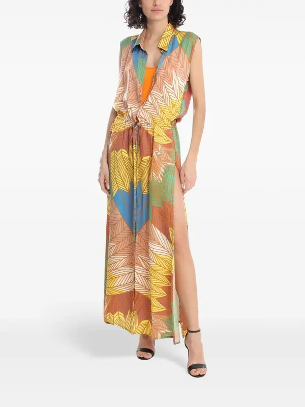 AMIR SLAMA Graphic Print Maxi Dress