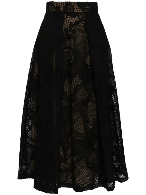 Elie Saab Embroidered Midi Skirt