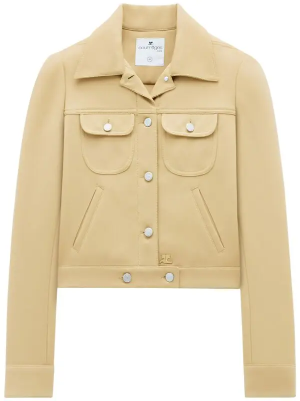 COURREGES Twill Trucker Jacket - Neutrals