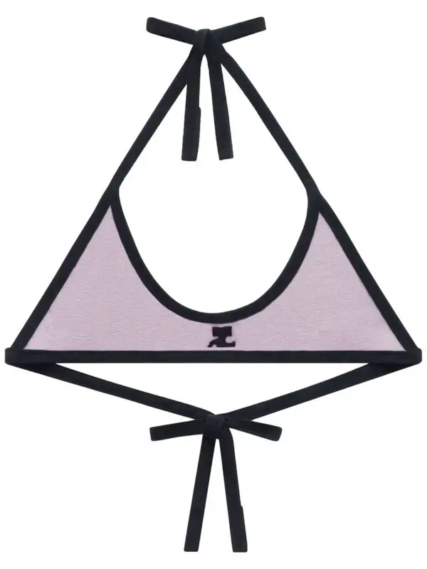 COURREGES Contrasting-trim Bralette - Pink