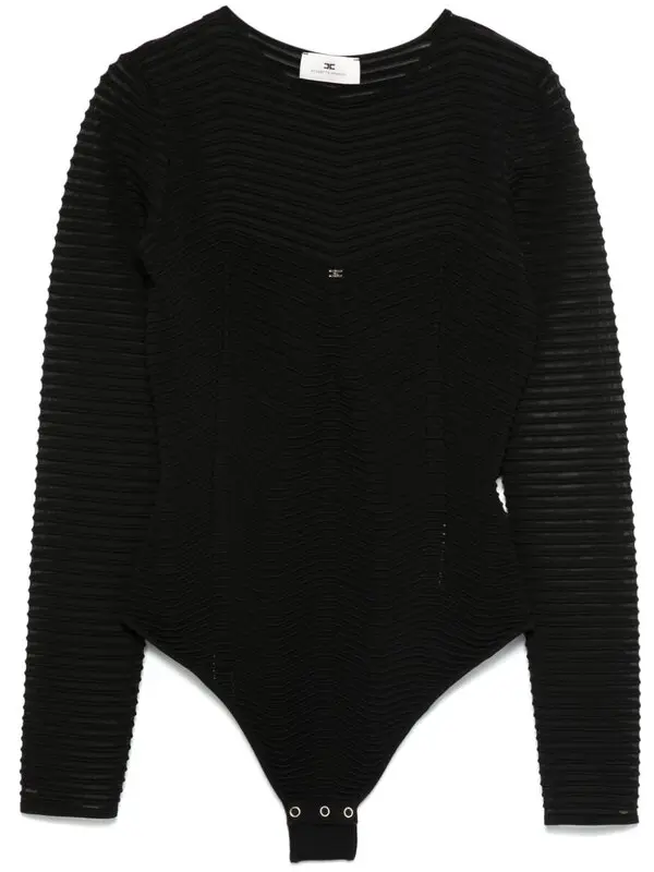 Elisabetta Franchi Herringbone Bodysuit - Black