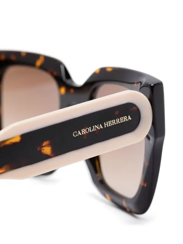 Carolina Herrera Tortoiseshell Oversized Sunglasses