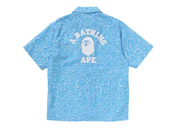 BAPE Abc Sea Surface Camo Open Collar Short Sleeve Shirt
