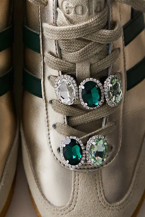 Free People Rhinestone Lace Loops In Emerald - 50% Off | Editorialist