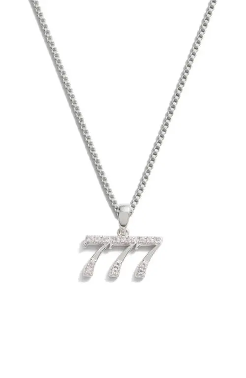 AWE INSPIRED Pavé Angel Number Necklace - Sterling Silver - 777