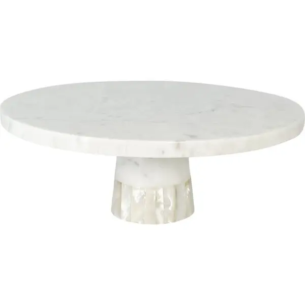 Anaya Marble Cake Stand With Mother Of Pearl Inlay