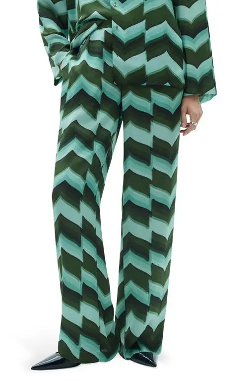 Mango Printed Straight-leg Pants