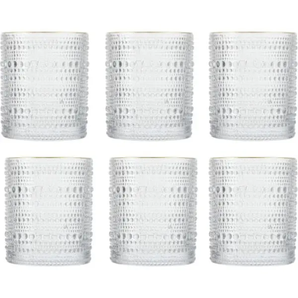 FORTESSA Jupiter Set Of 6 Gold Rim Double Old Fashioned Glasses