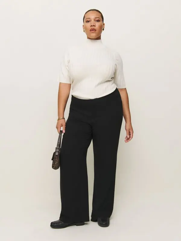 REFORMATION Vida Low Rise Pant Es - Black