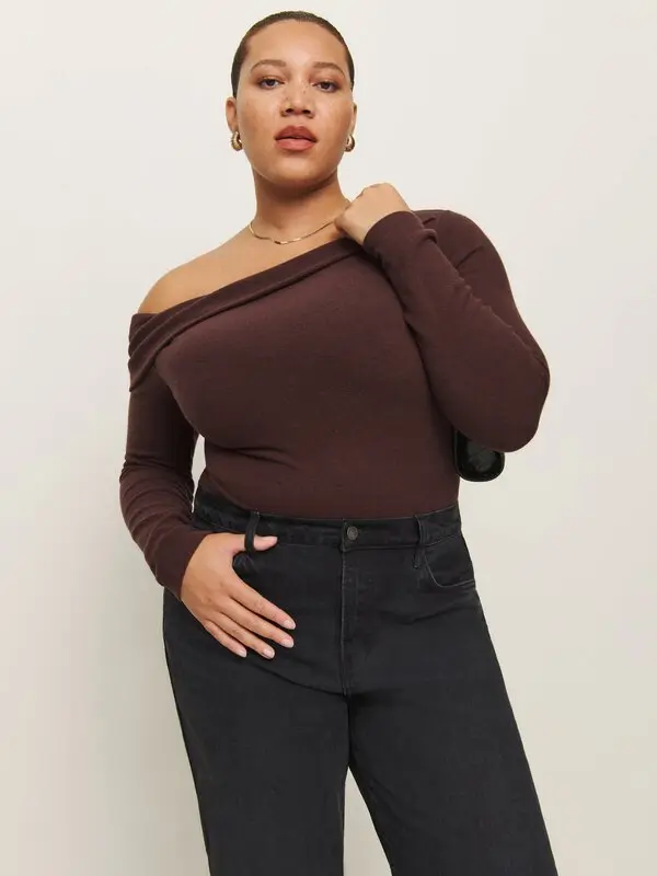 REFORMATION Elio Knit Top - Mahogany