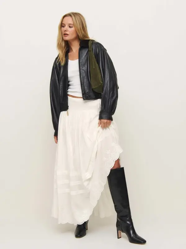 REFORMATION Aura Maxi Skirt - Ivory