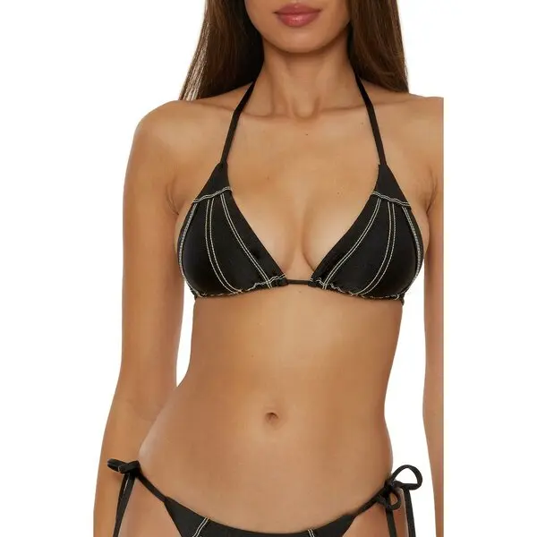 Becca Color Sheen Triangle Bikini Top - Black