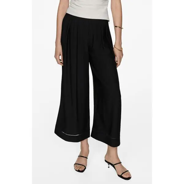 Mango Wide Leg Cropped Pants