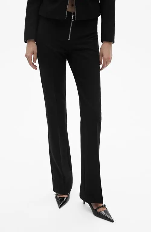 Mango Zip-front Flare Stretch Trousers