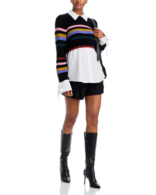 Cinq À Sept Nelida Striped Pullover Sweater