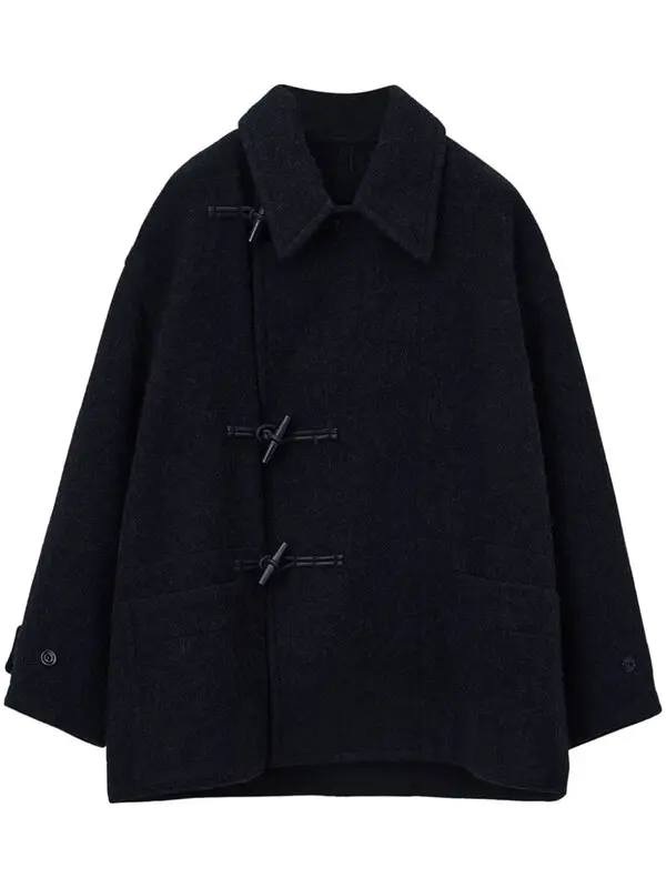 LEMAIRE Belted Felted Duffle Jacket - Black