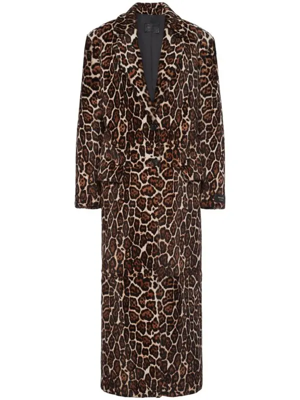 Prada Animal-printed Sheepskin Coat