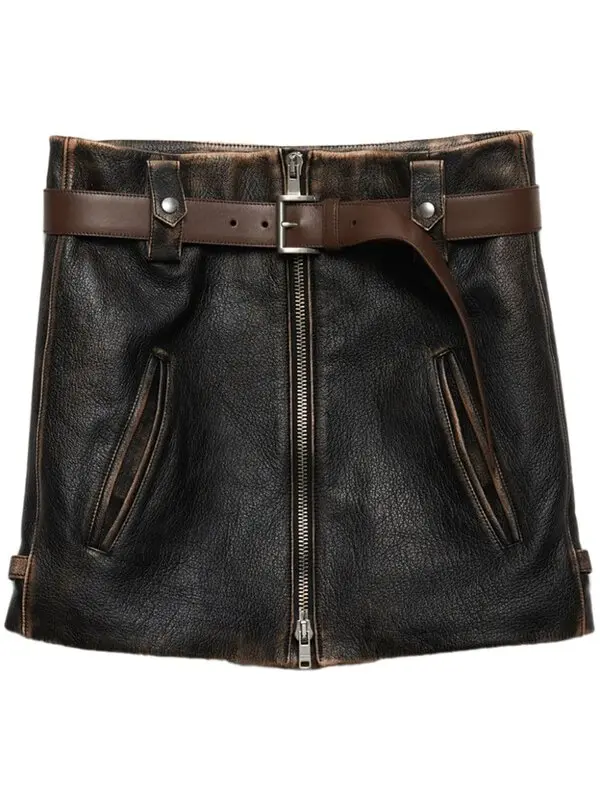 Prada Leather Mini Skirt