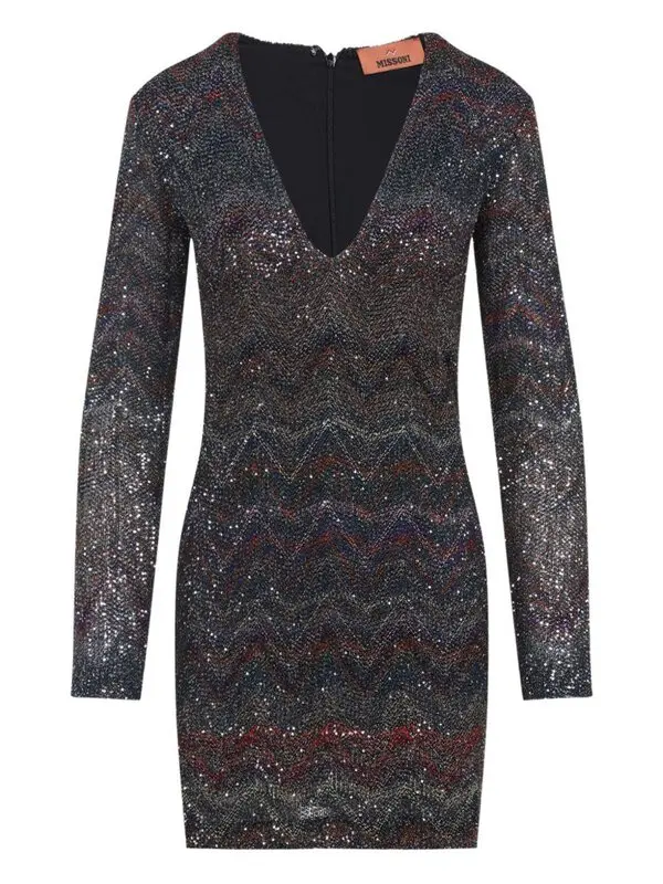 Missoni V-neck Mini Dress - Multicolour