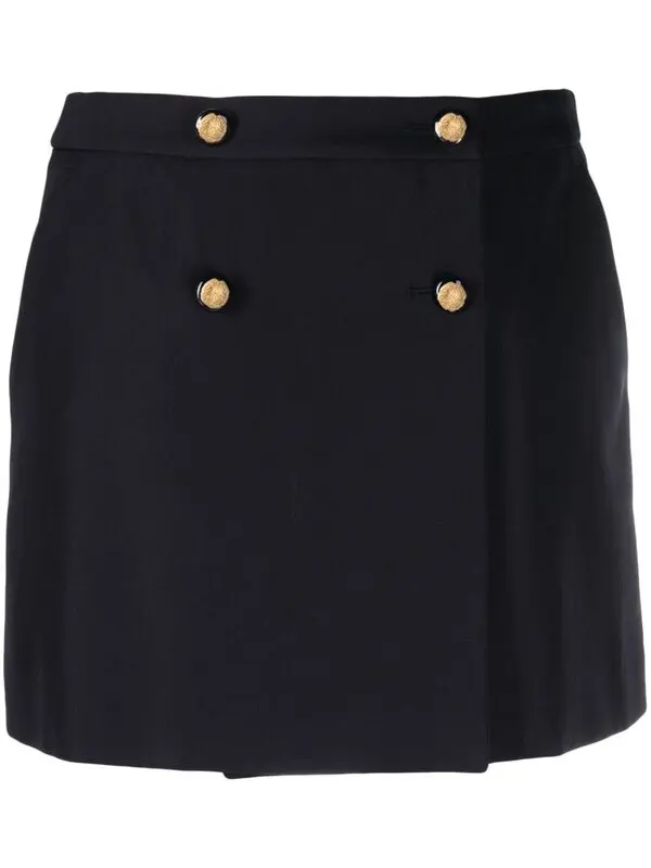 Alexander McQueen Wool Blend Mini Wrap Skirt