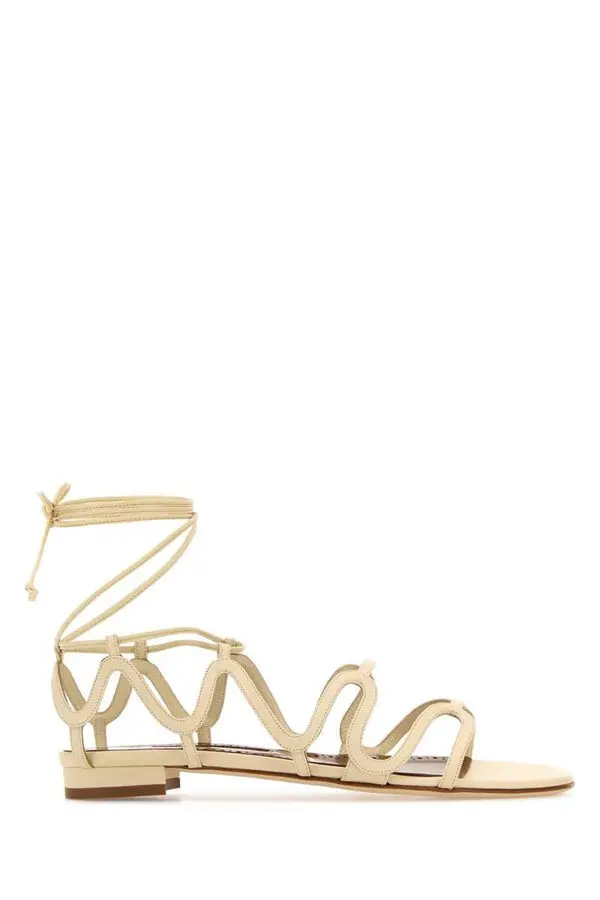Manolo Blahnik Strappy Leather Sandals - Lcrm