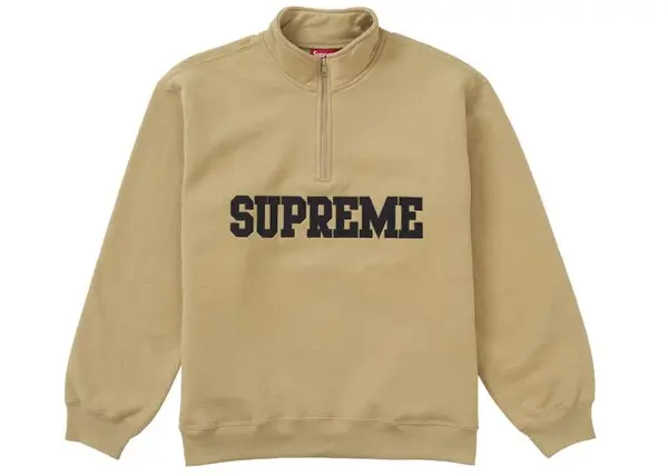 Supreme Collegiate Half Zip Pullover - Dark Tan