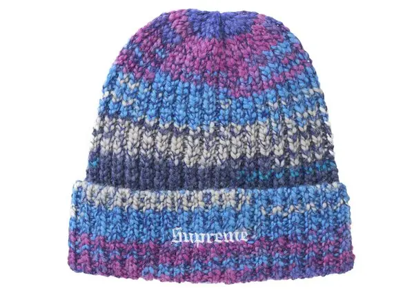 Supreme Space Dye Stripe Beanie - Blue