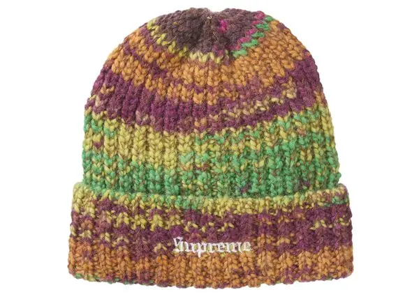 Supreme Space Dye Stripe Beanie - Yellow