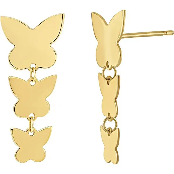 Bony Levy 14k Gold Butterfly Drop Earrings