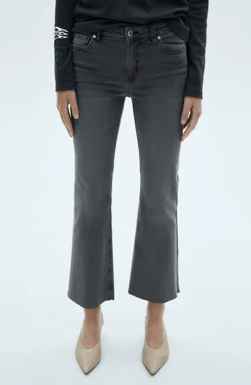 Mango Sienna Crop Flare Jeans - Denim Grey