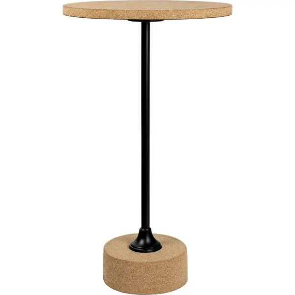 JONATHAN Y Calix Contemporary Minimalist Metal/cork Round End Table - Light Brown