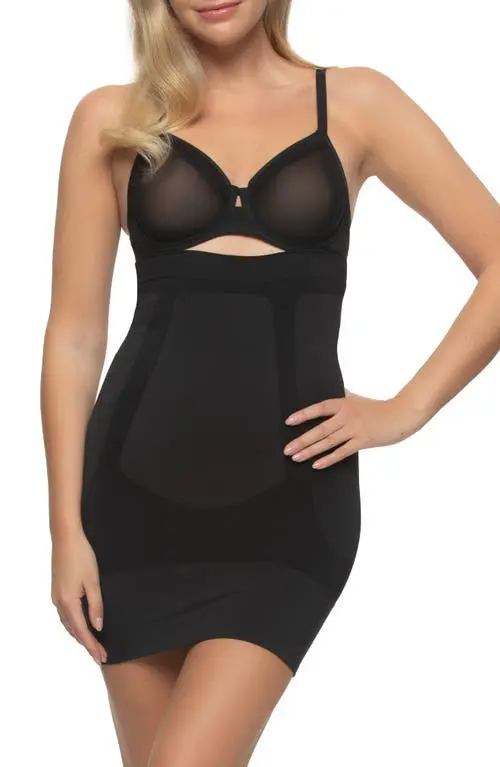 Felina Fusion High Waist Shaper Slip Skirt - Black