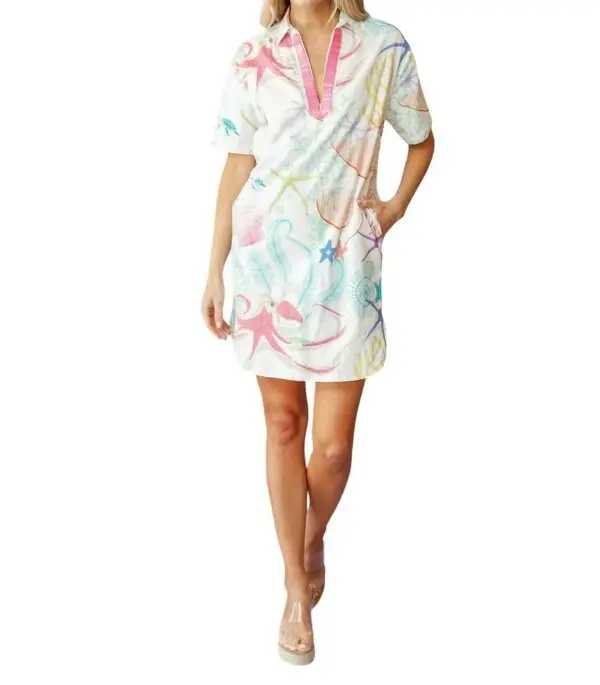 Buy Sheridan French Rhodes Dress In Under The Sea White - Multi At 35% ...