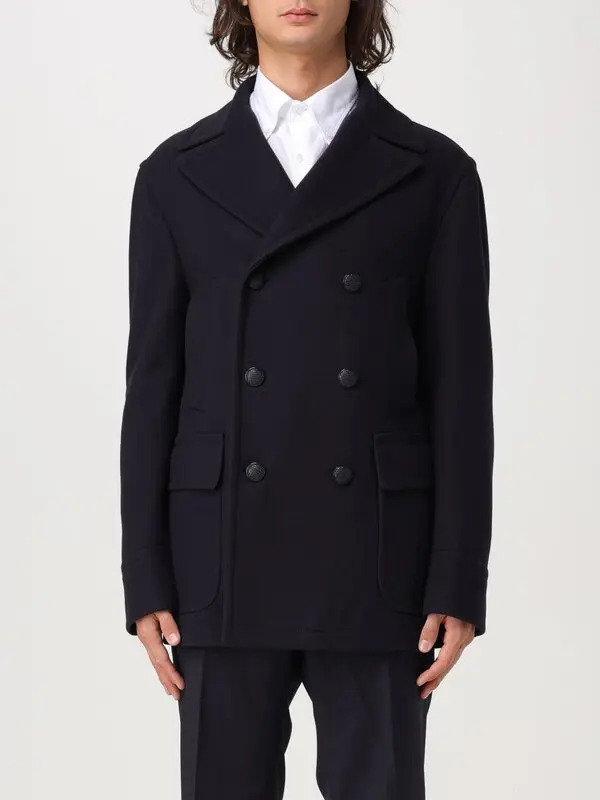 Tagliatore Double Breasted Pea Coat - Blue 1